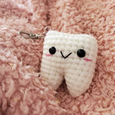 Tooth Keyhain Crochet Tooth Amigurumi Tooth Dental Gifts for Dentists ...