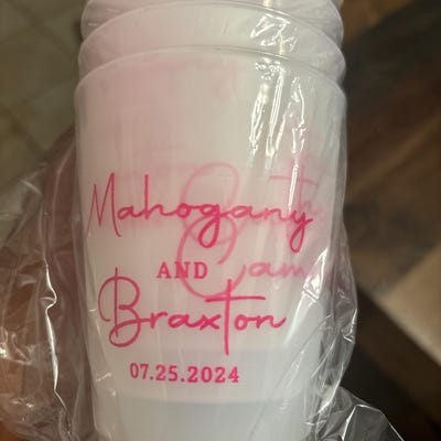 Personalized Wedding Cups Frost Flex Cups, Customizable for Couples ...
