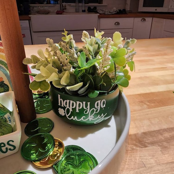 St. Patricks Day Tiered Tray Decor, St. Patricks Mini Floral ...
