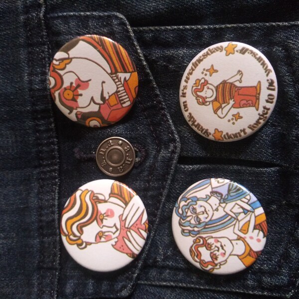 4 Pack Retro Style Jerma Button Pins ( 37 Mm ) - Etsy