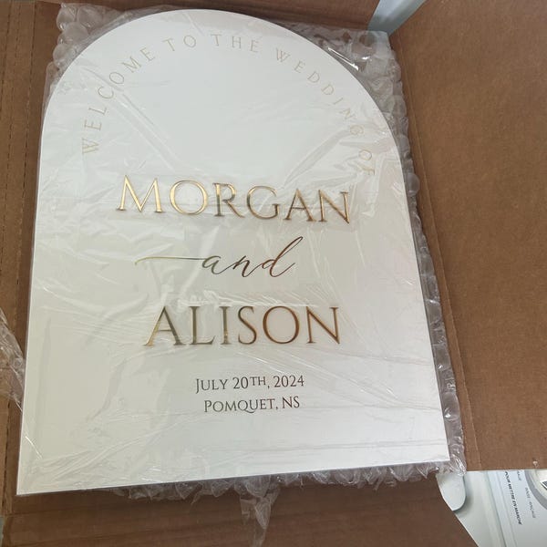 White Acrylic Wedding Welcome Sign Acrylic Welcome Sign Wedding Signage ...