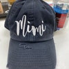 Mimi Hat Distressed Baseball Cap OR Ponytail Hat Customize Your Text ...