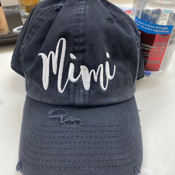 Mimi Hat | Distressed Baseball Cap OR Ponytail Hat | Customize Your ...