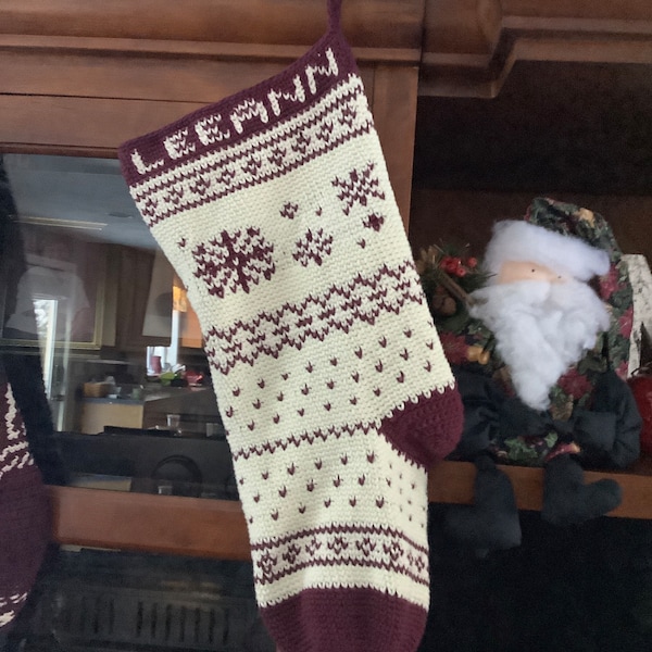 The Forest Fair Isle Stocking Crochet Pattern - Etsy