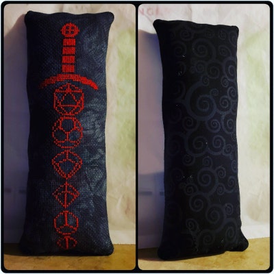 Dice Sword Cross Stitch Pattern, Rainbow Game Embroidery, Dice ...