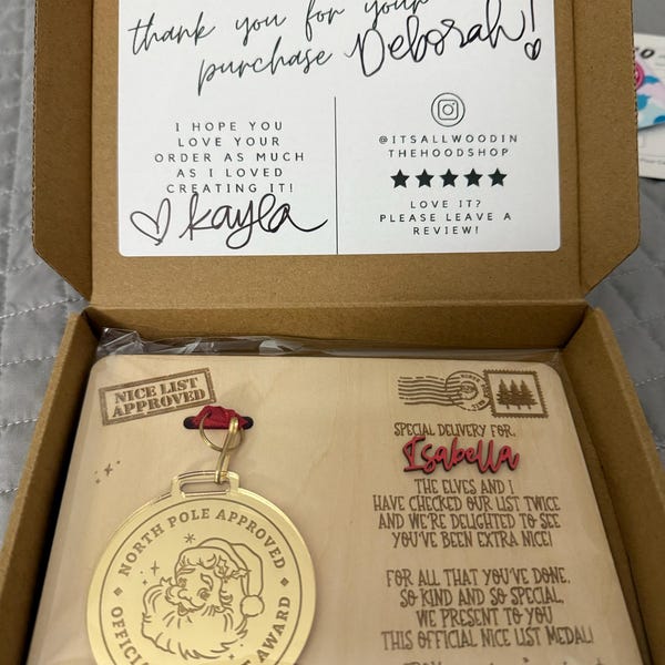 Children’s Official Nice List Medal Award and Certificate | Custom ...