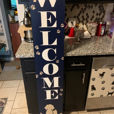 Porch Sign. Welcome Porch Sign With Dog Cat. Dog Cat Porch Sign. Furry ...