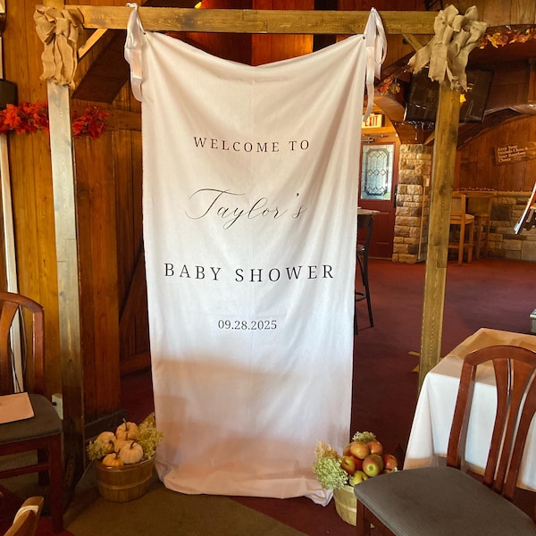 Personalized Fabric Baby Shower Welcome Sign, Custom Decor - Etsy