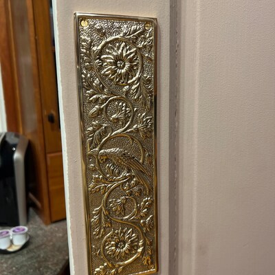 Large Antique 10 Victorian Cast Brass Door Pull Handles Grab Vintage ...