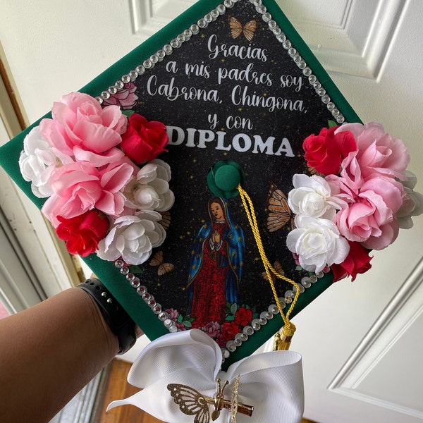 Chingona Y Con Diploma Grad Cap Topper, Cabrona Chingona Y Con Diploma ...