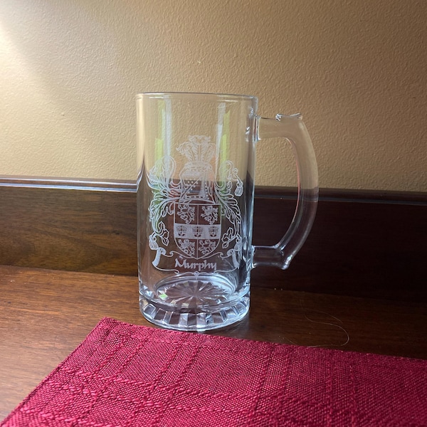 Engraved 16 Oz Beer Mug – Custom Personalized Etched Glass With Photo ...