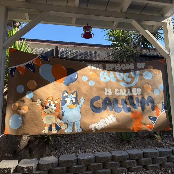 Retro Smiley Face Birthday Banner | Personalized Hand-painted Kraft ...