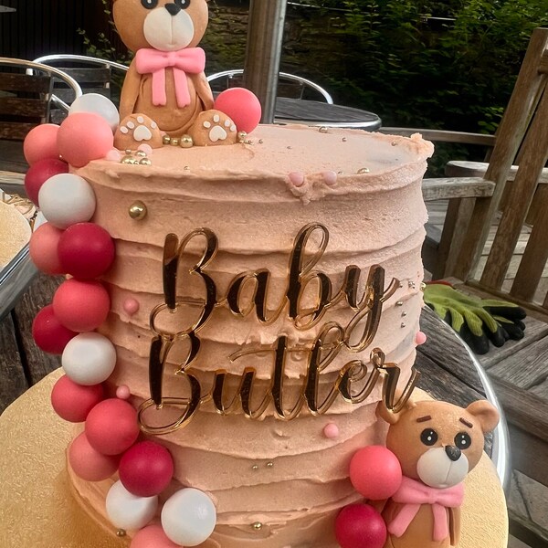Acrylic Baby/babi 'name' Cake Topper or Charm. Various Fonts, Colours ...