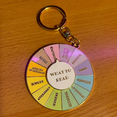 What to Read Wheel Keychain Spinning Keychain Interactive Keychain Hard ...