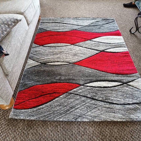 Round Circle Rugs Mats Grey Ochre Design - Etsy UK