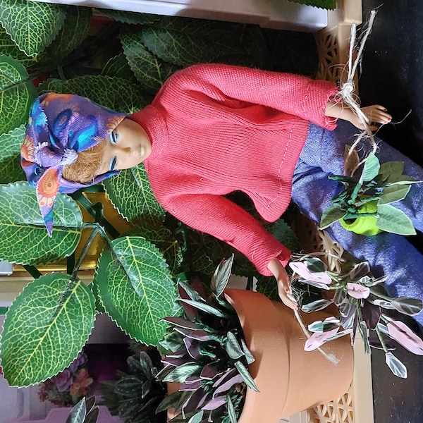 9 Different Miniature Plants for Fashion Dolls, Diorama and Dollhouse 1 ...
