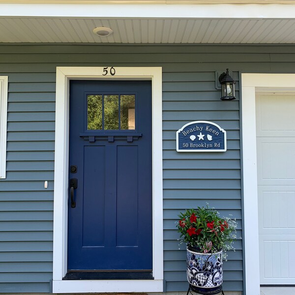 Custom Beach Address Sign With Sea Shells and Starfish (S7) - Etsy