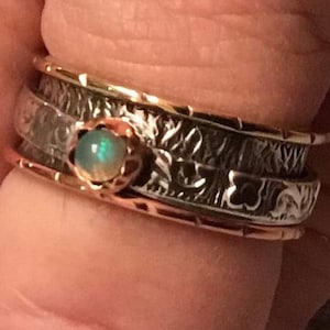Ethiopian Opal Ring Spinner Ring Fidget Ring Meditation | Etsy