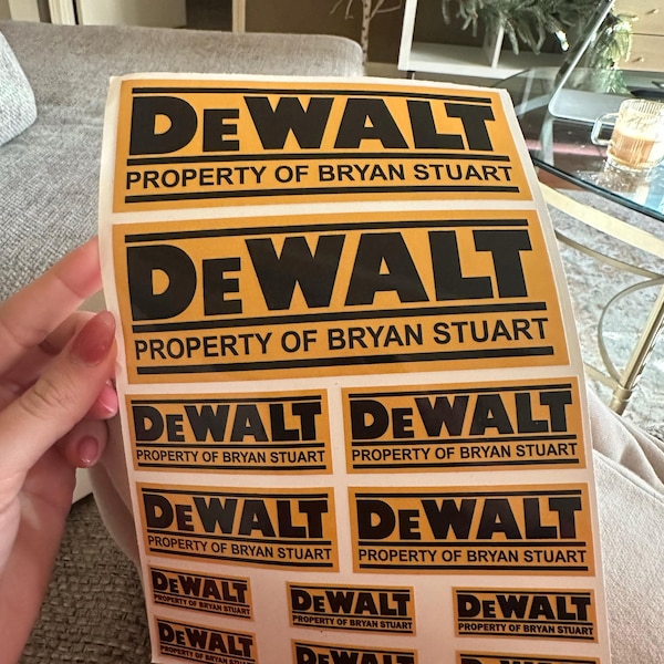 9x Personalised Tool / Toolbox Decal Stickers, High Quality Vinyl ...