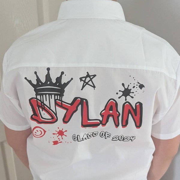 Graffiti Style School Leavers Shirt, Class of 2025, Autograph Shirt ...
