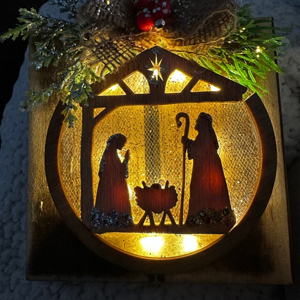 Lighted Nativity - Etsy
