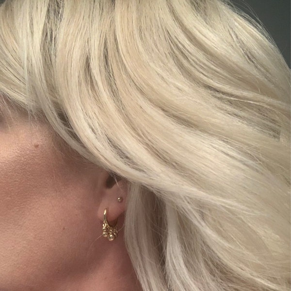 Infinity Cuff Earring, 18K Gold Helix Cuff, CZ Pave Cartilage Ear Cuff ...