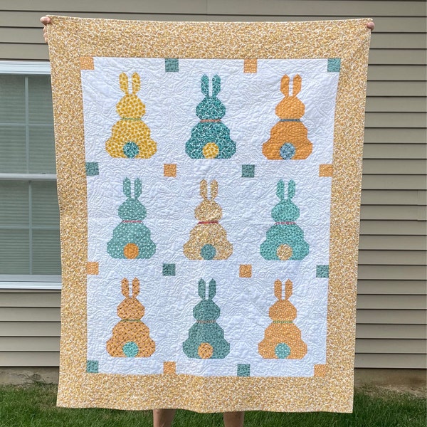 Bunny Rabbit Quilt Pattern | Country Bunnies Quilt Pattern PDF | the ...
