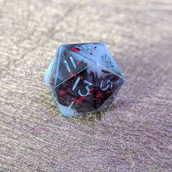 Patchwork Circus - Dnd Single D20 - Sharp Edge Polyhedral Handmade ...