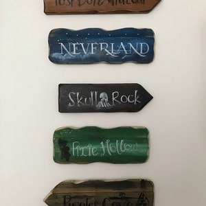 Peter Pan Inspired Single & Multi Pack Signpost Signs Neverland Lost ...