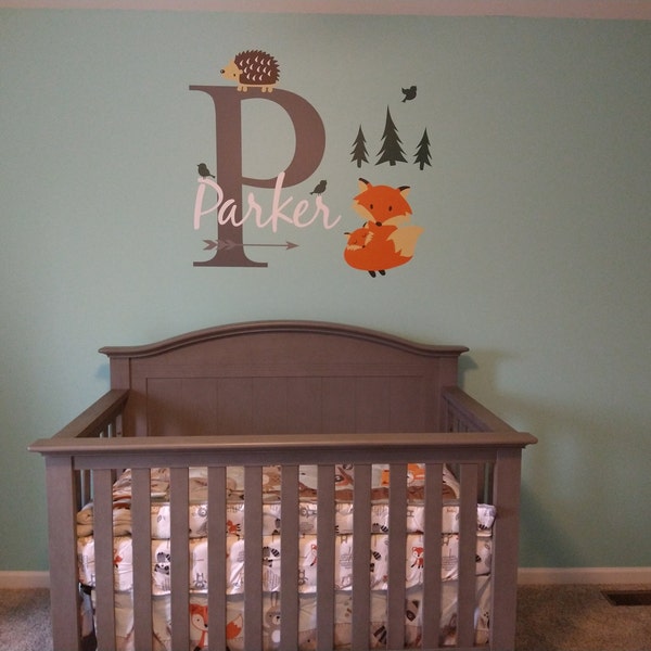 Personalized Wall Decal Names Wall Decals Fox Name Decal-wall Decals ...