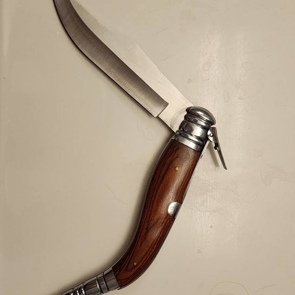 6.5” Navaja Sevillana Style Folding Knife Red Wood Scales From Spain ...