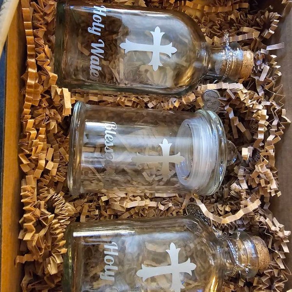 Catholic Bottle Set (holy Water, Blessed Salt, Holy Oil) - Etsy