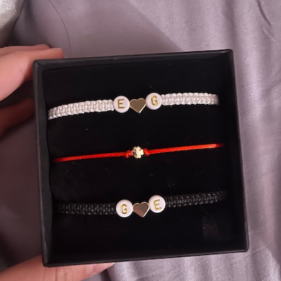 Set of 2 Custom Initial Couple Bracelets Personalized - Etsy