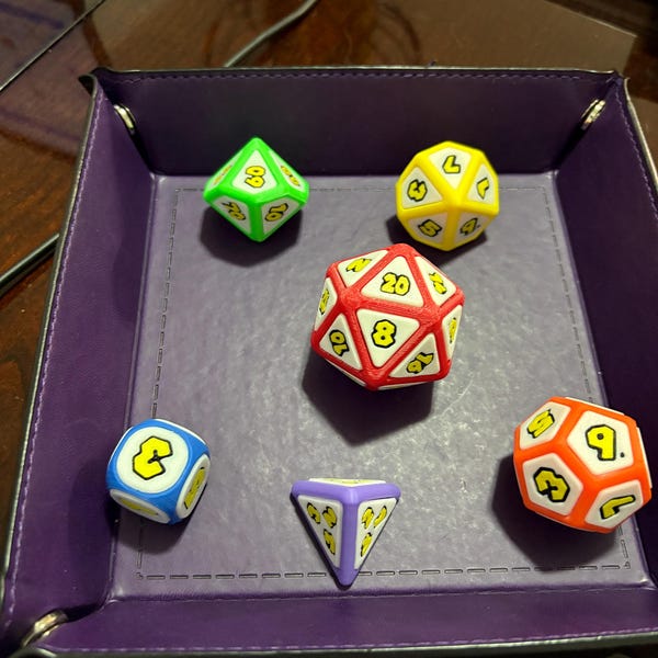 Dnd Dice Set Mario Themed - Polyhedral Dice for RPG - D4 D6 D8 D10 D ...