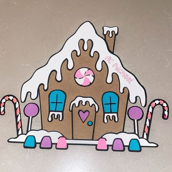 Layered Gingerbread House SVG: 3D Candy House Cut Files (digital ...