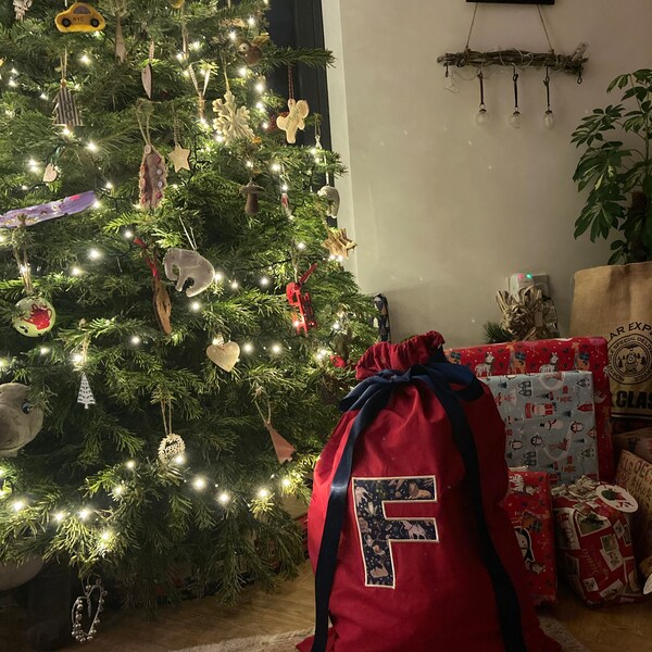 Liberty Santa Sack | Christmas Letter Sack | Embroidered Initial | Boy ...