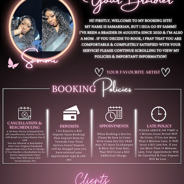 Modern Lash Technician Booking Website Template - Canva Template - Lash ...