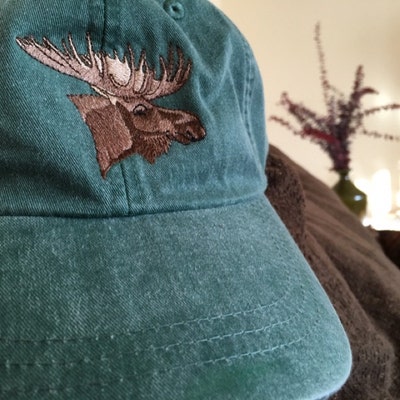 MOOSE HAT One Embroidered Wildlife Men Women Cotton Baseball Cap Price ...