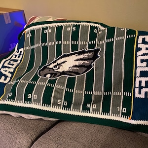 Pattern Chart for Crochet Football Field Afghan Blanket Green Bay ...