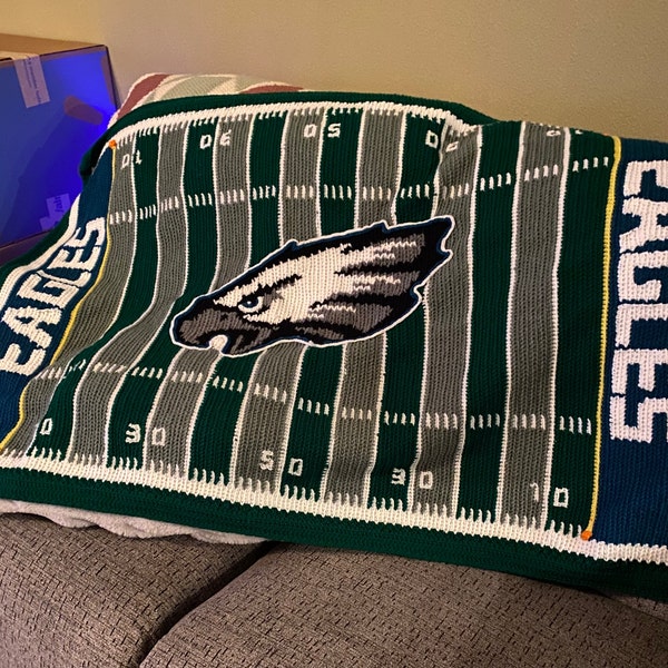 Pattern Chart for Crochet Football Field Afghan Blanket - Buffalo Bills ...