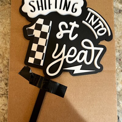 Dirt Bike Party Cake Topper Birthday Party Decor Shifting Into Gear ...