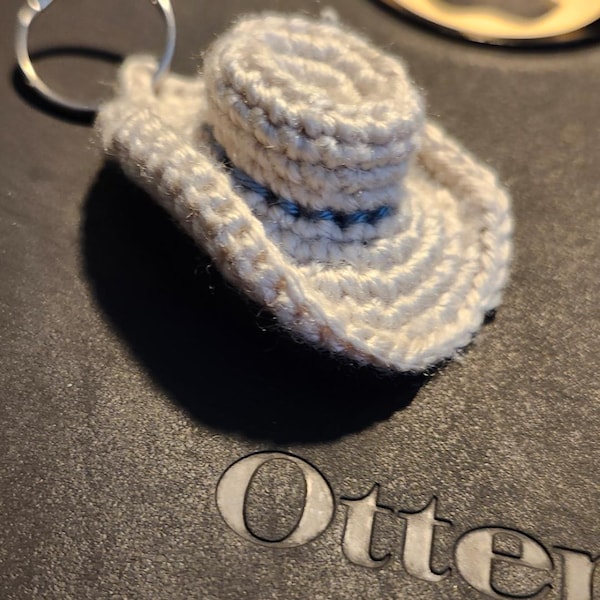 Crochet Pattern Cowboy Hat Keychain Crochet Pattern for Mini Cowboy Hat ...