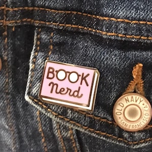 Book Nerd Enamel Pin Book Enamel Pin Reading Pin Lapel Pin Bookish Pin ...
