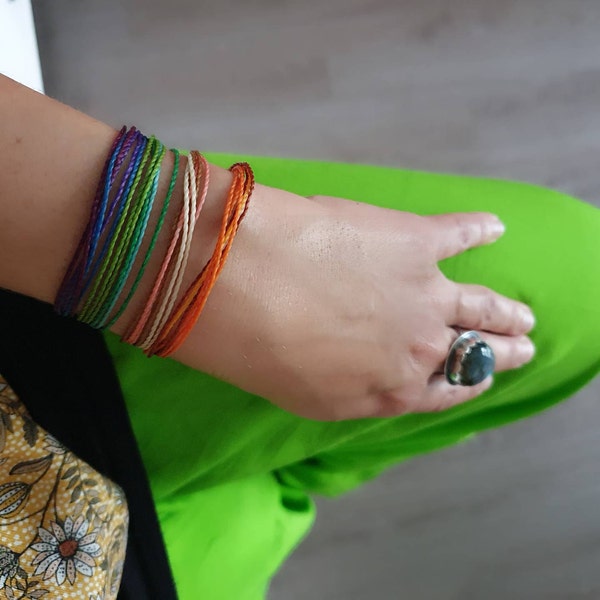 Multi-row Colored Strings Bracelet Adjustable Surf Friendship Bracelet ...