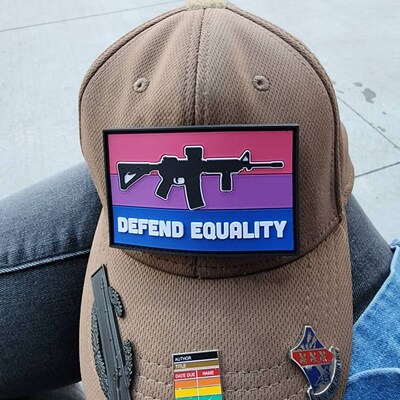 AR-15 Defend Equality Trans Pride Flag and Rifle PVC Patch With Hook ...