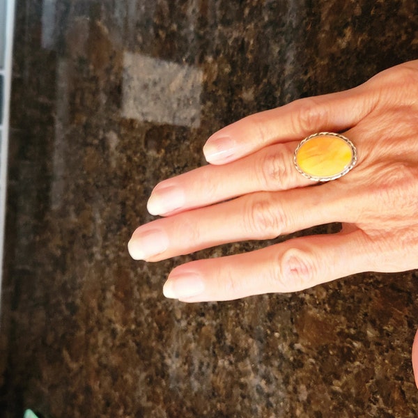 2516, Ladies Serpentine Ring, Sterling Silver Ring, Handmade Ring, Large Green Stone Ring, 925 ...