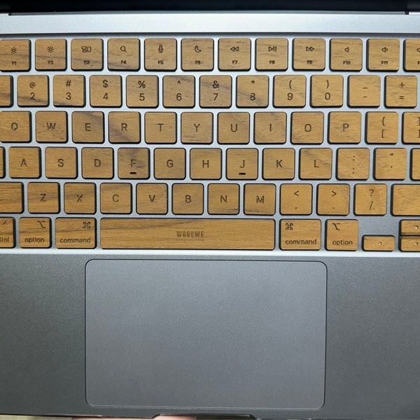Walnut Wood MacBook Pro Keyboard Sticker, Mac Book Air Pro 13 15 Wooden ...