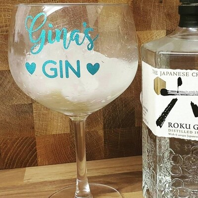 Gin Glass Decal, Gin Glass Sticker, Names for Drinks Glasses ...