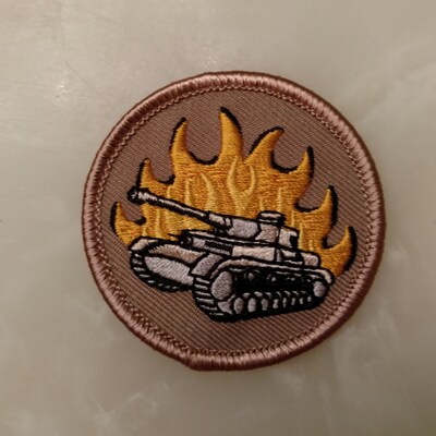 Flaming Panzer Tank Patch 526A 2 Inch Diameter Embroidered Patch - Etsy