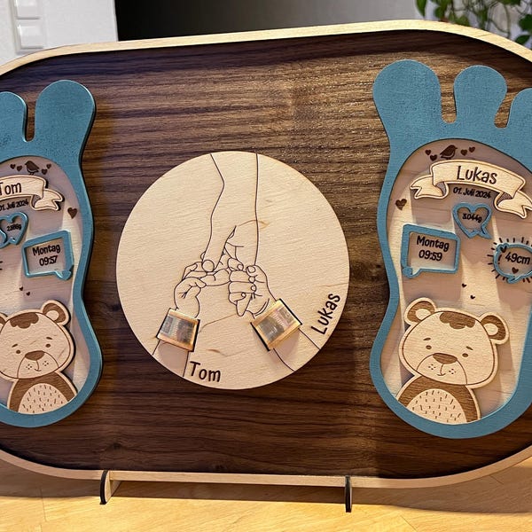 Footprint Birth Sign Svg, Baby Announcement Stats Bundle Props, Birth ...